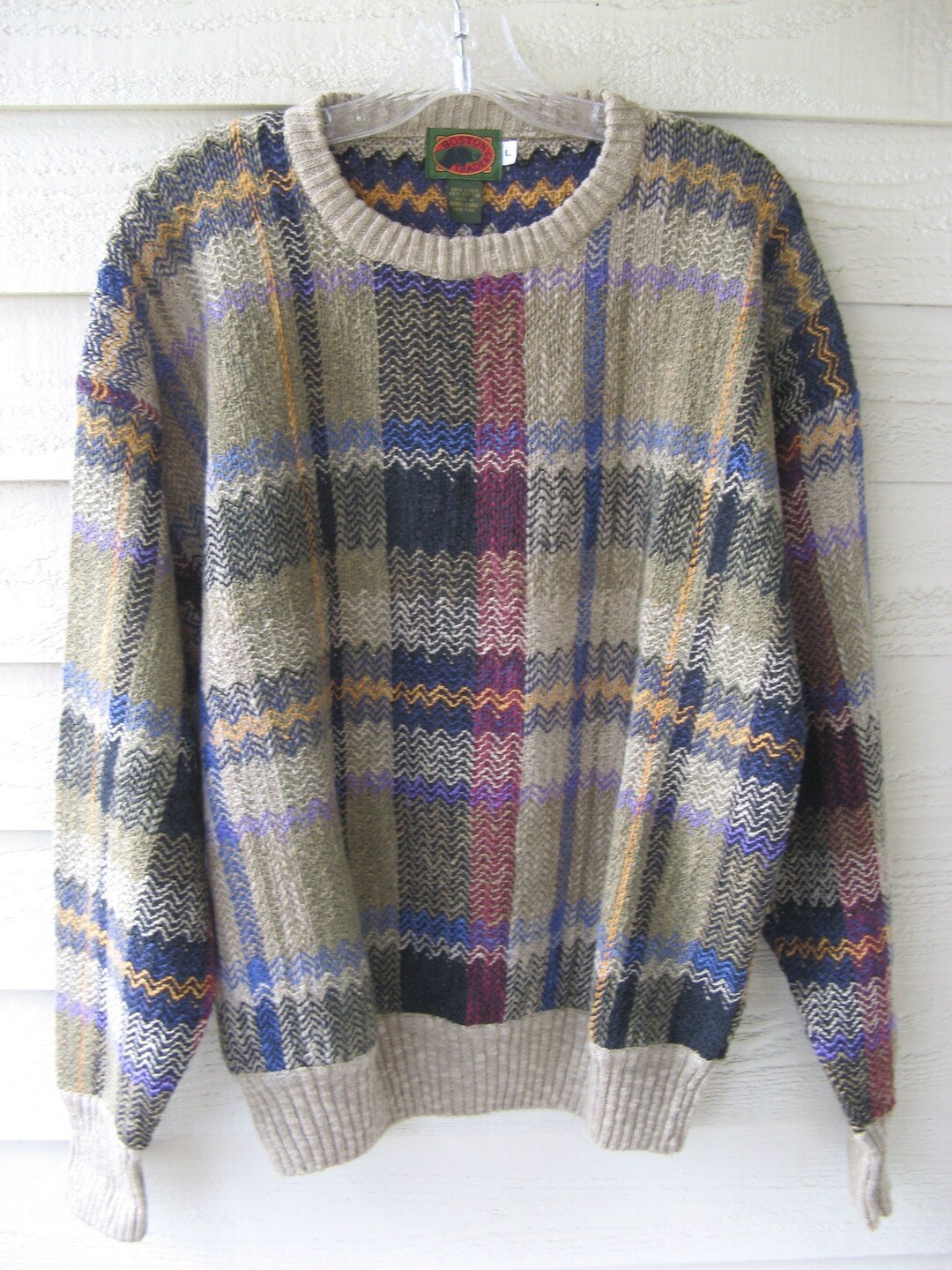 BOSTON TRADERS Men's Crewneck Long Sleeve Sweater, Linen/cotton ...