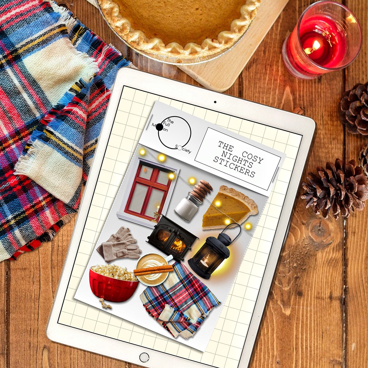 The Cosy Nights DIGITAL Planner Stickers. 10 realistic Hygge | Etsy