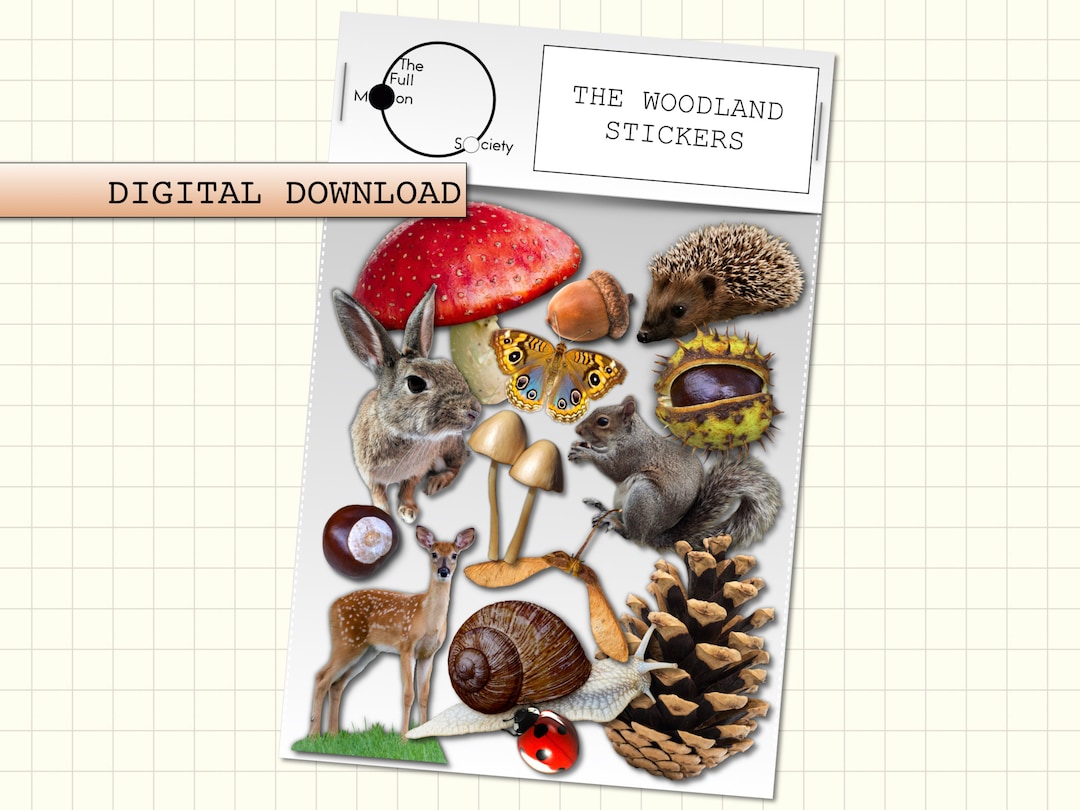 The Woodland DIGITAL Planner Stickers 14 Realistic Nature Clipart for ...
