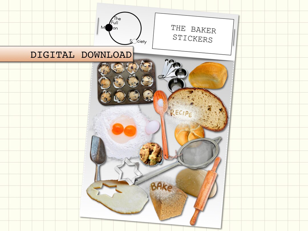 The Baker DIGITAL Planner Stickers Baking Cooking Food Clipart for ...