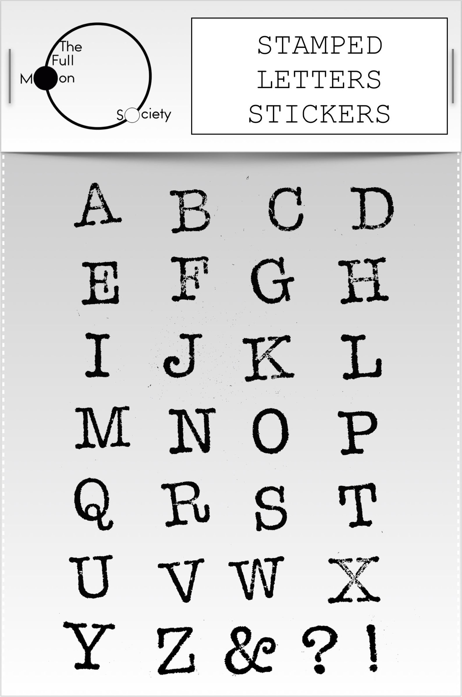 Stamped Letters DIGITAL Planner Stickers. Alphabet Rubber Stamp Clipart ...