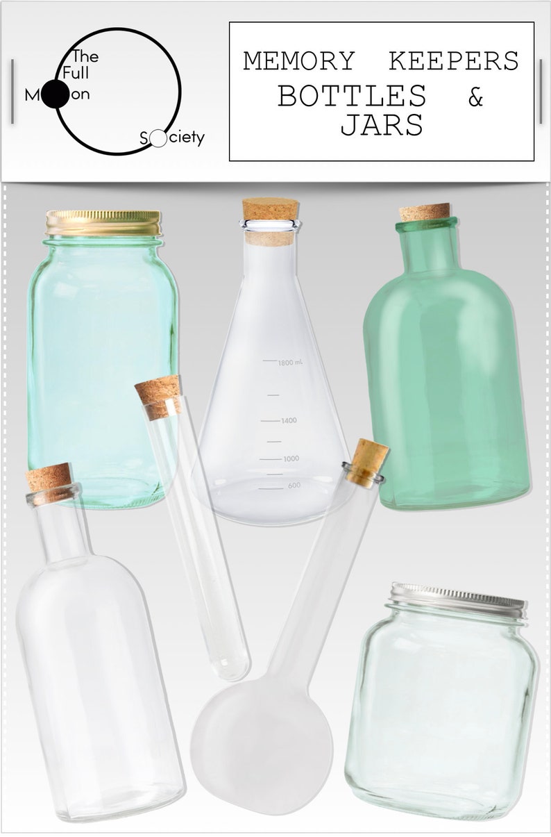 MEMORY KEEPERS Bottle & Jars DIGITAL Planner Stickers.7 | Etsy