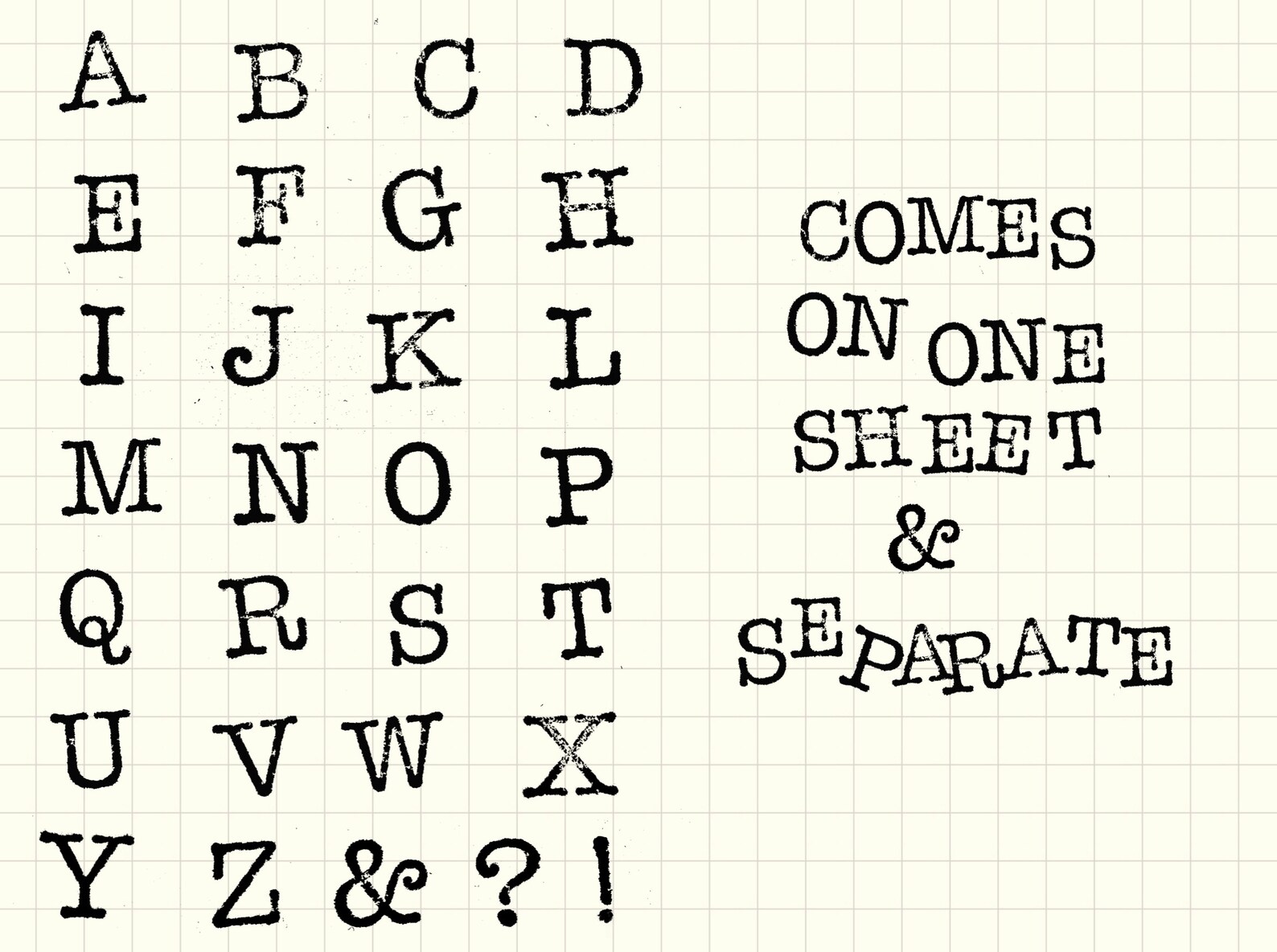 Stamped Letters DIGITAL Planner Stickers. Alphabet Rubber Stamp Clipart ...