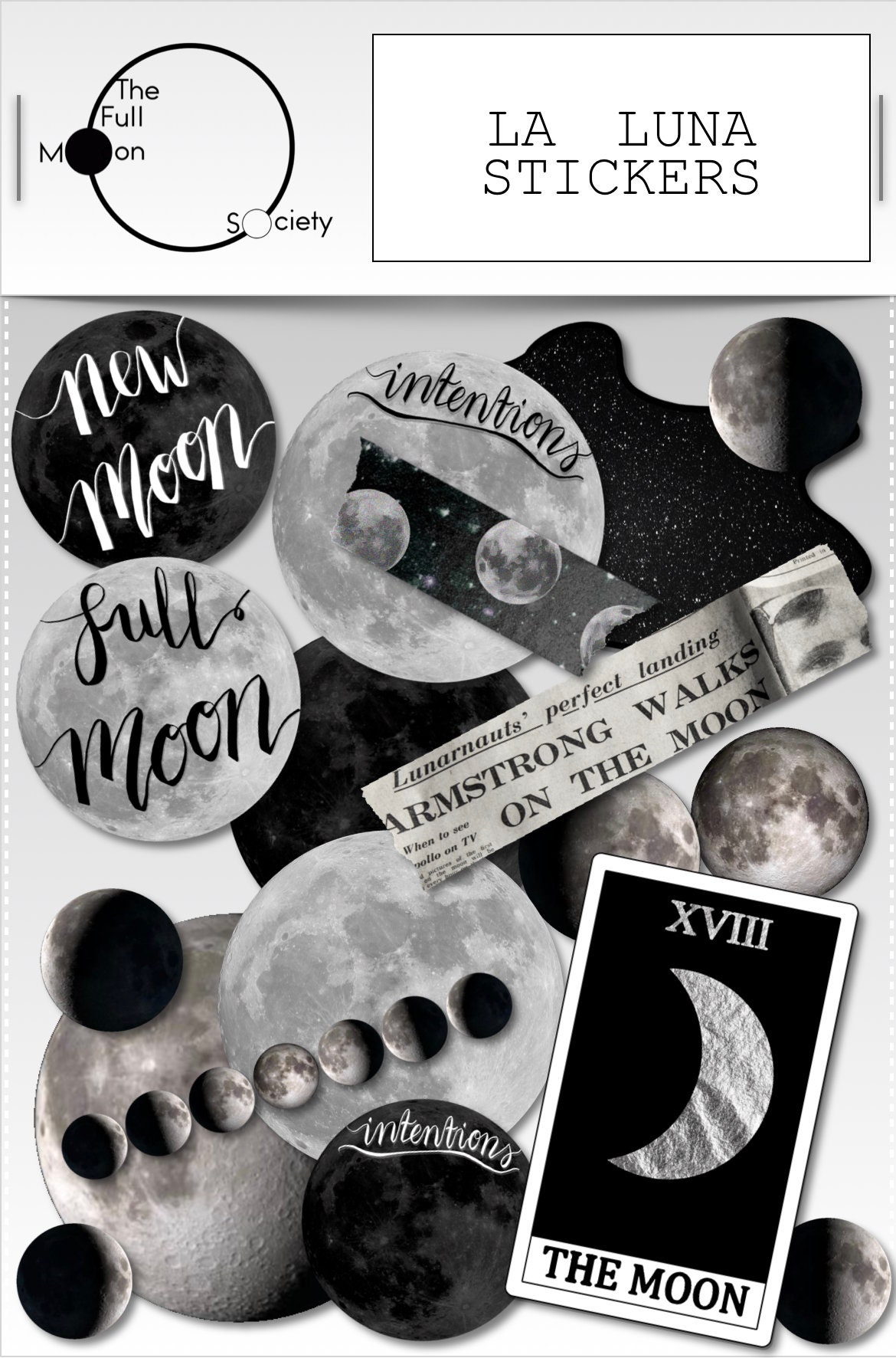 La Luna DIGITAL Planner Moons Stickers.18 Realistic Moon | Etsy