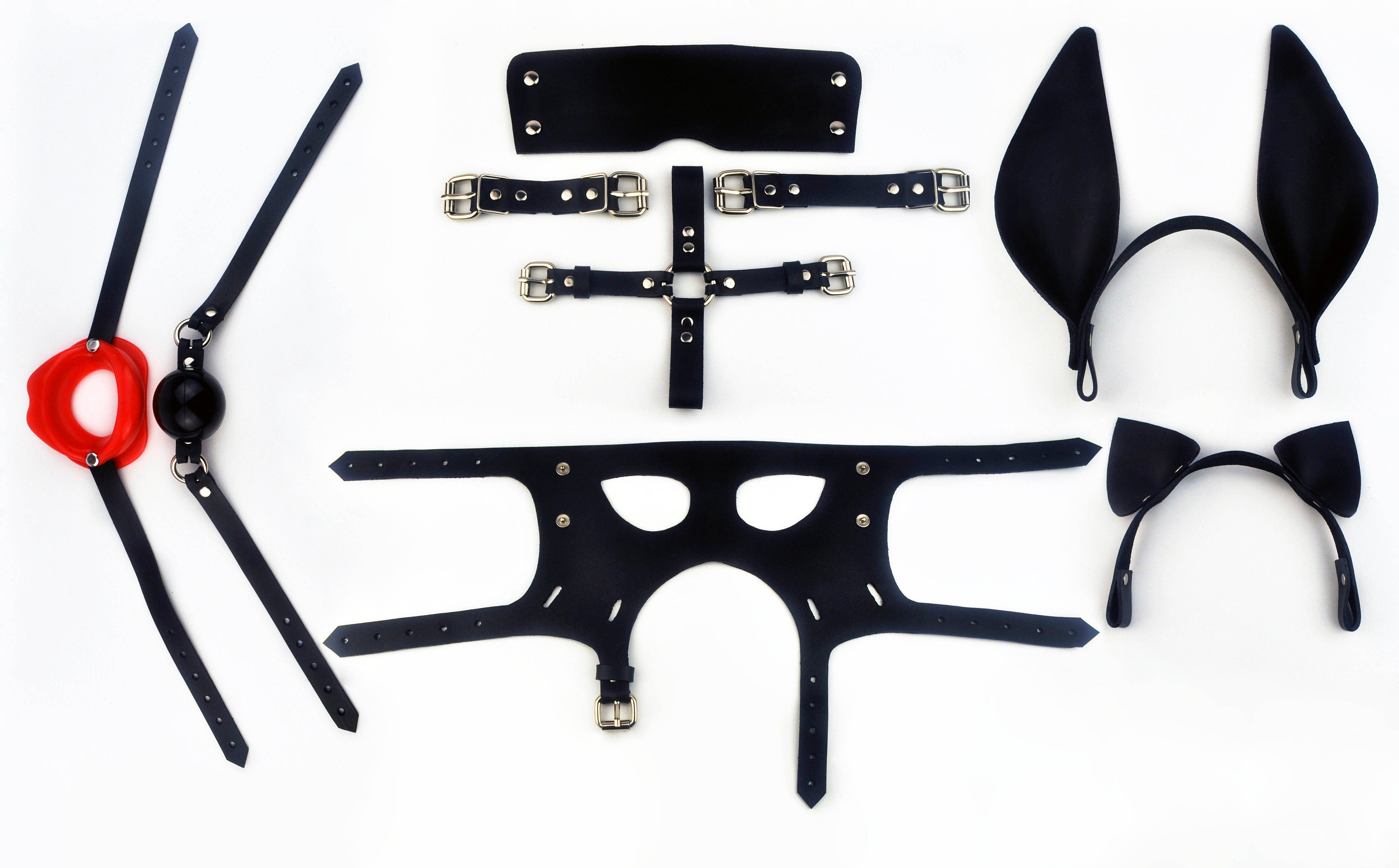 Bondage Mask Padded Head Harness Pup Play Leather Slave | Etsy