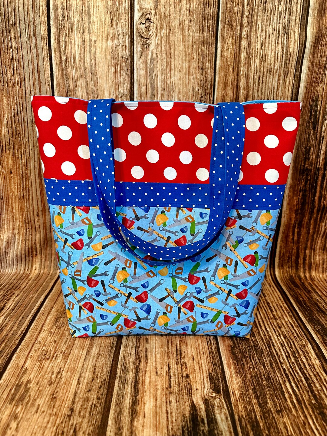 Construction Print Tote Bag: Large Book Bag, Gift for Child - Etsy
