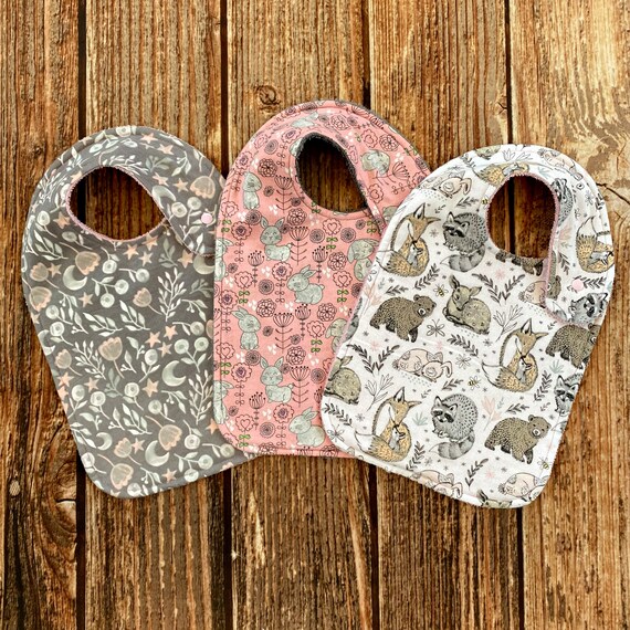 Toddler Bibs Large Infant Bibs Baby Gift Shower Gift Baby Girl Gift Bibs for Toddlers Side Snap Bibs Girl Bibs Terry Cloth Etsy