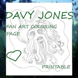 1 Coloring Page of Davy Jones. ( Inktober/penciltober 2019) Printable ...