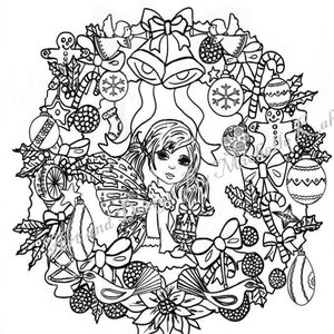 Christmas Fairy Coloring Page. Printable. Christmas Coloring. Coloring ...