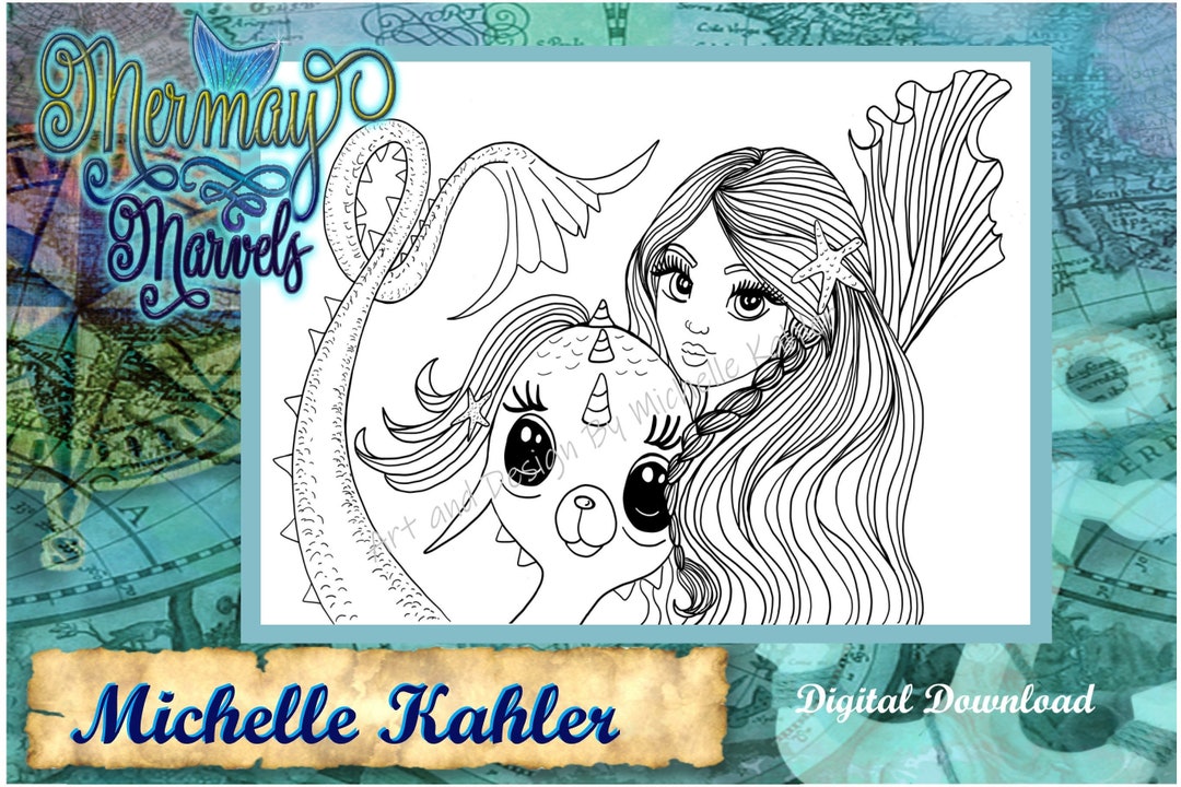 Mermay Marvels 2022 Coloring Page. Digital Download. Mermaid and Sea ...
