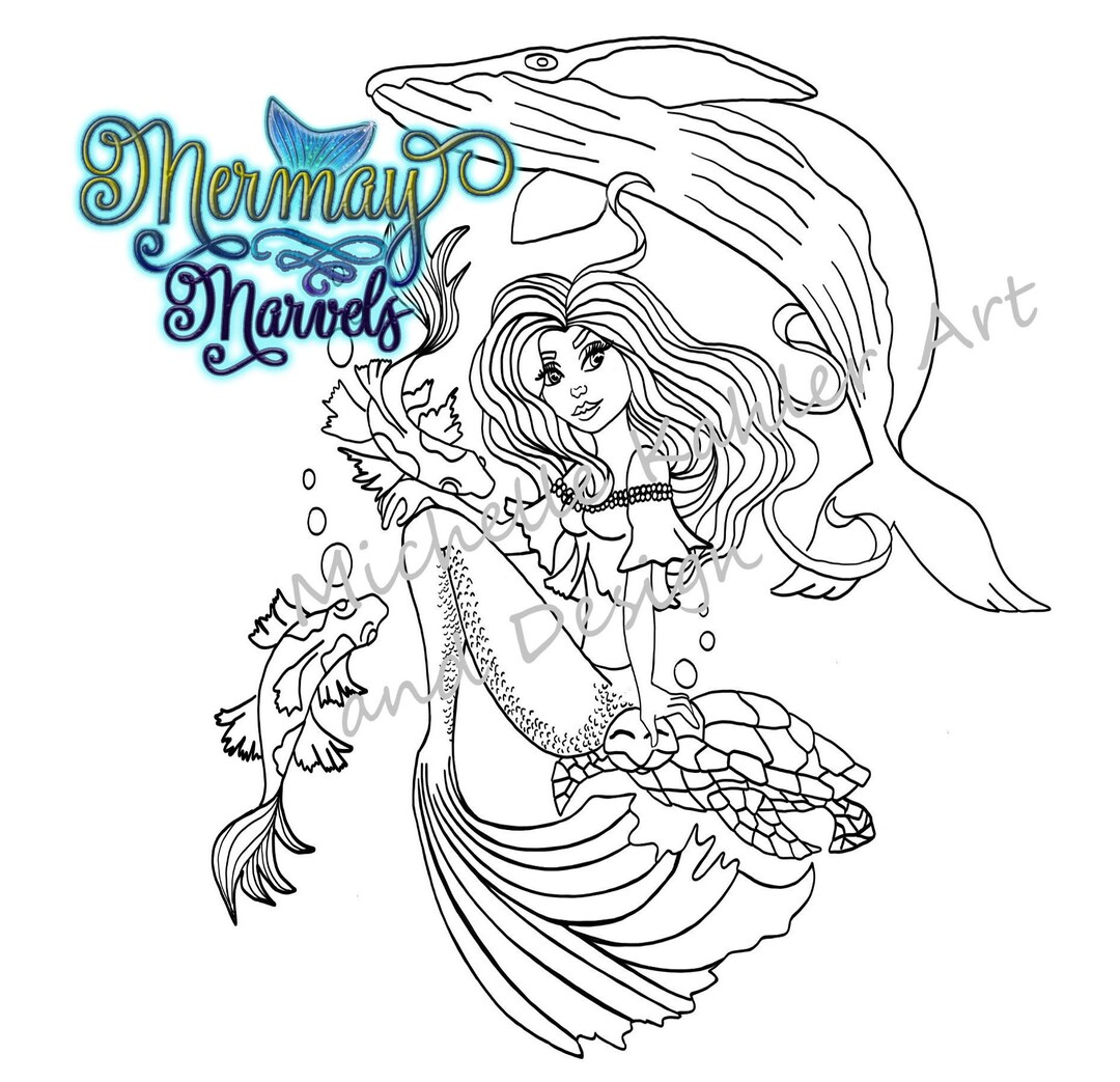 Mermay Marvels 2022 Coloring Page. Digital Download. Mermaid and Ocean ...