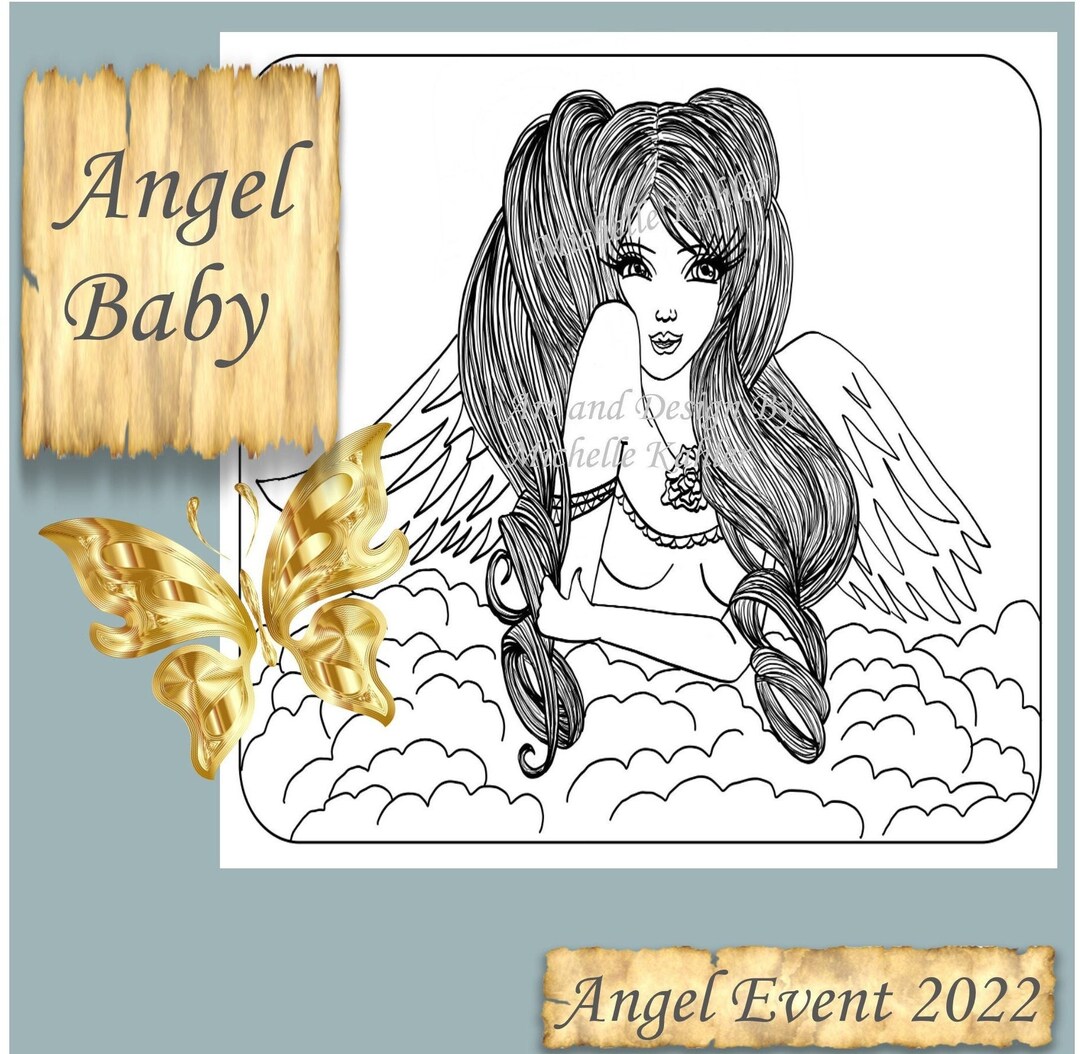 Angel Coloring Page. Printable. Angel Baby. Coloring Angels. Coloring ...