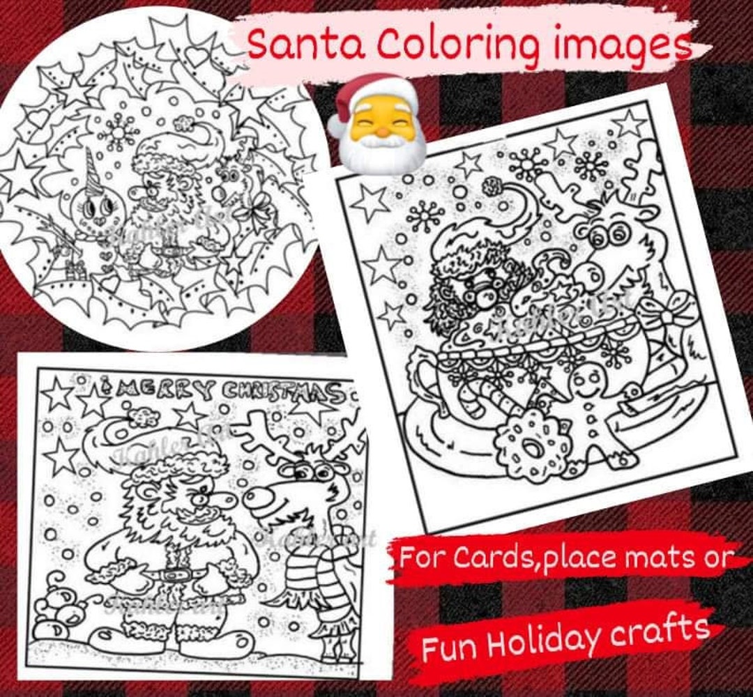 Christmas Card Coloring. Printable Pages .christmas Funny. - Etsy