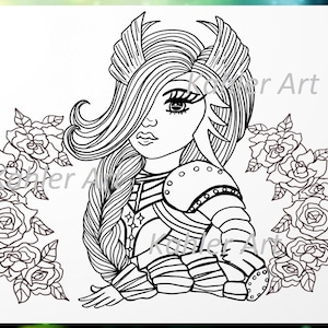 Warrior Princess Coloring Pages. Printable. Rose Coloring. Knight ...