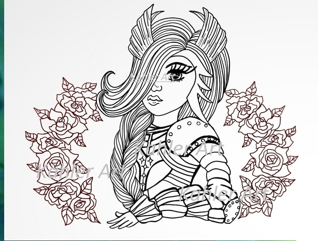 Warrior Princess Coloring Pages. Printable. Rose Coloring. Knight ...