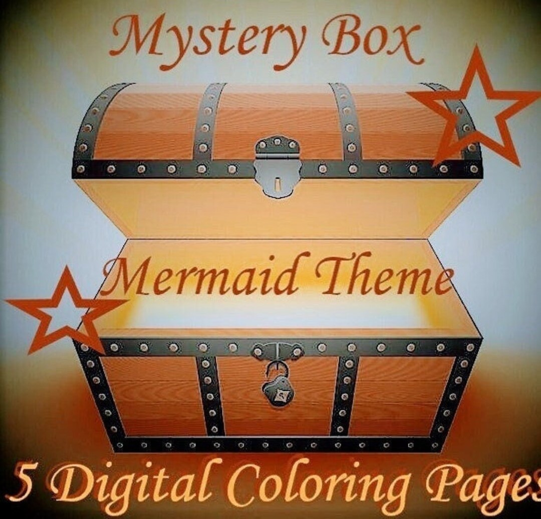 Mystery Box. Coloring Printable Pages. Mermaid Theme. 5 - Etsy