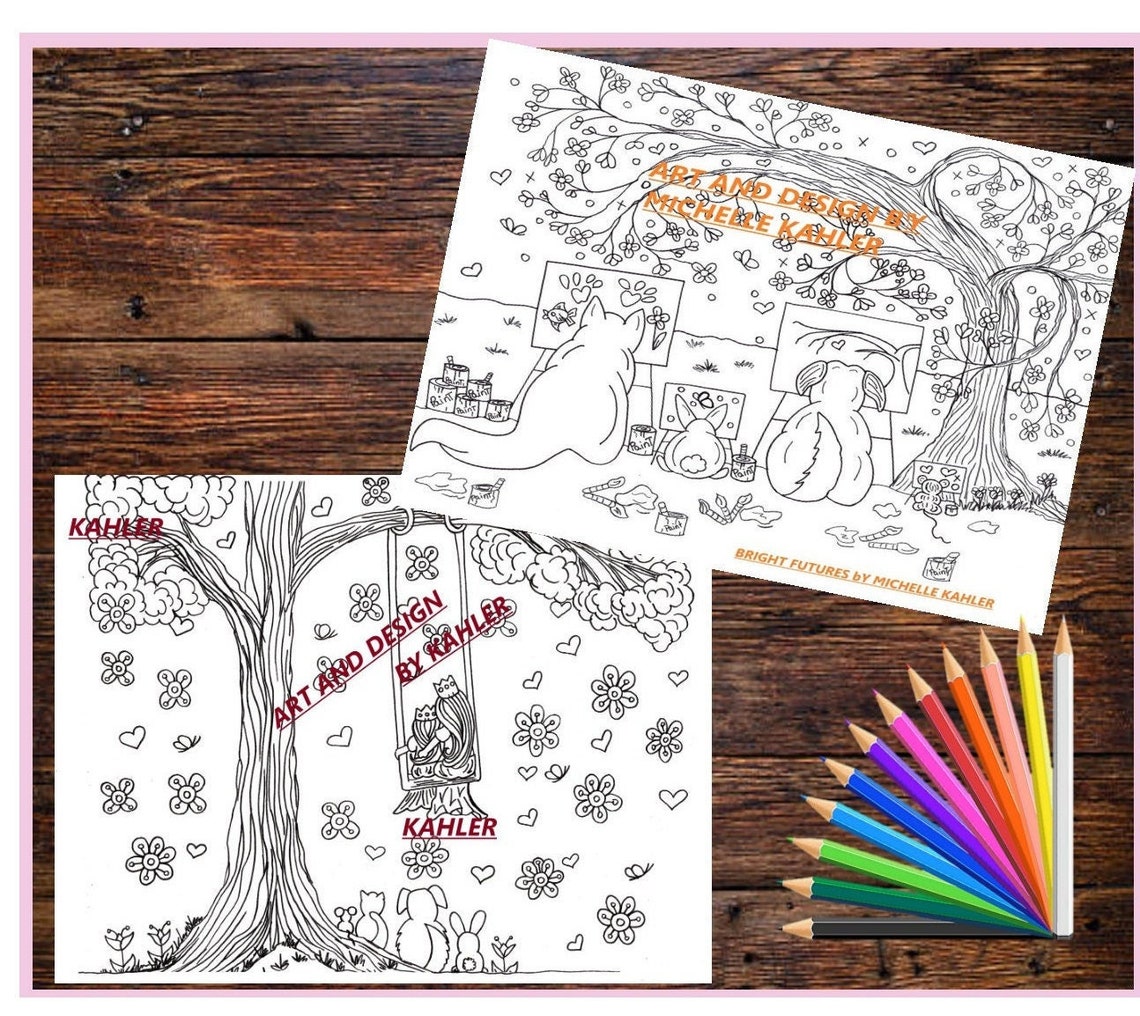 2 Printable Coloring Pages of Bright Futures and - Etsy