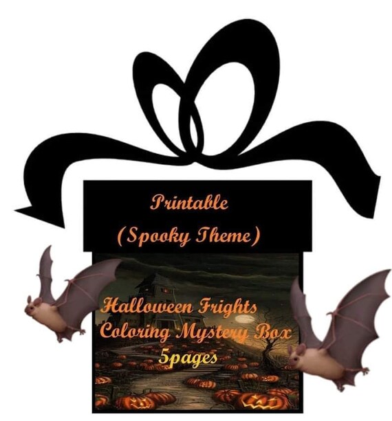 Mystery Box. Coloring Printable Pages. Halloween Frights | Etsy