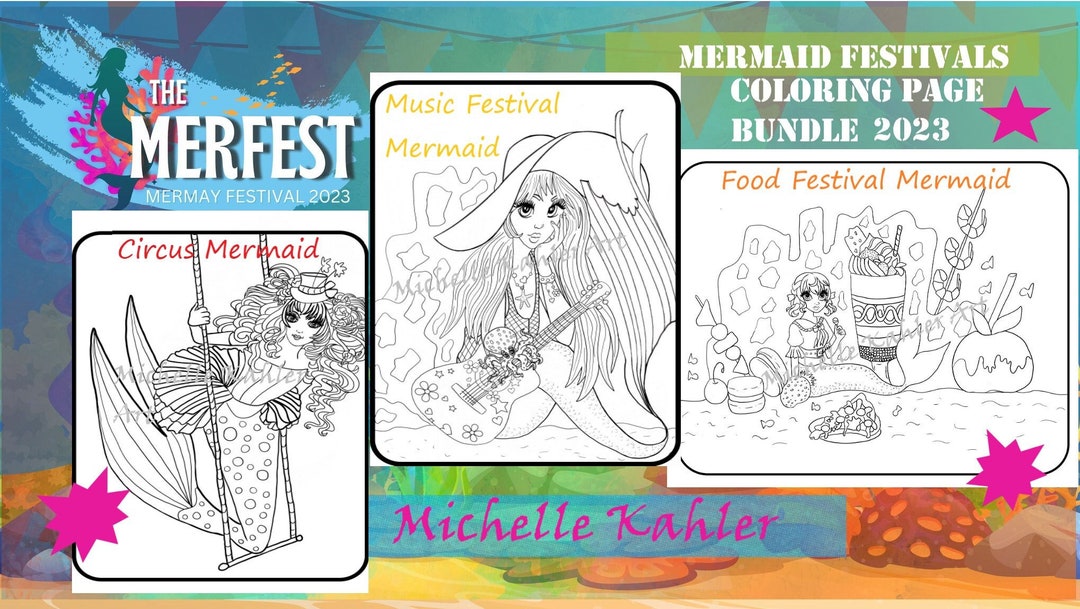 Merfest Festival 2023 Coloring Bundle. Mermay Coloring. - Etsy