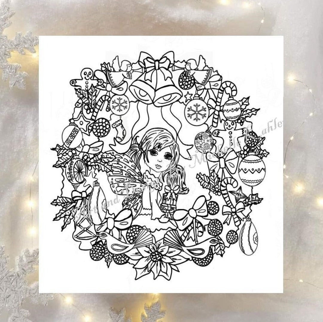Christmas Fairy Coloring Page. Printable. Christmas Coloring. Coloring ...