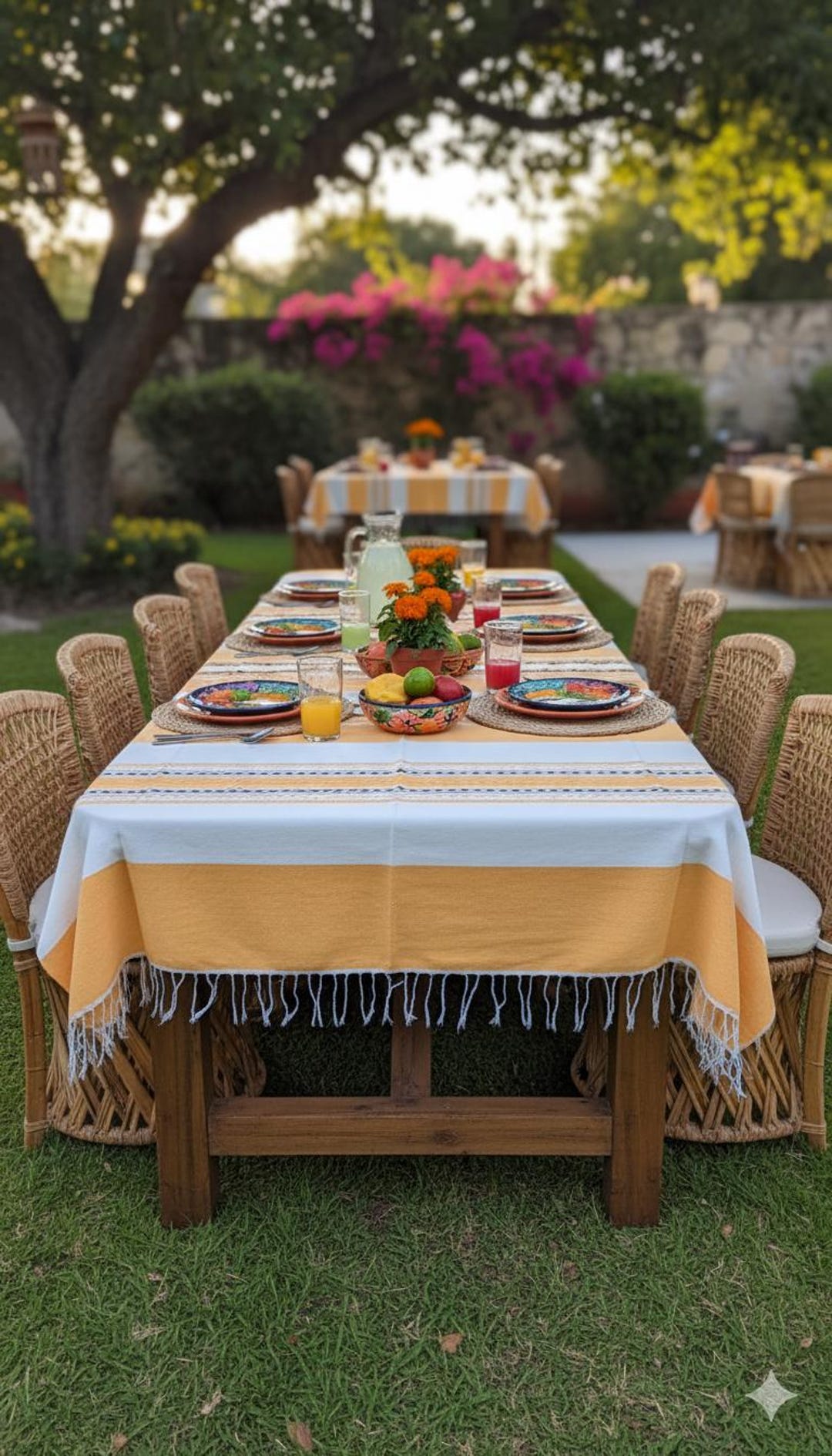 Handmade Colorful Mexican Tablecloths: Cotton Dining Table Cover ...