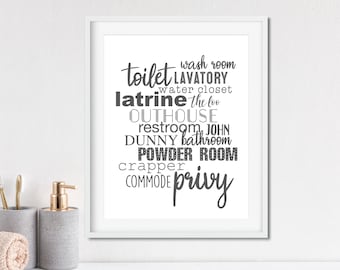 Funny Restroom Art | Etsy