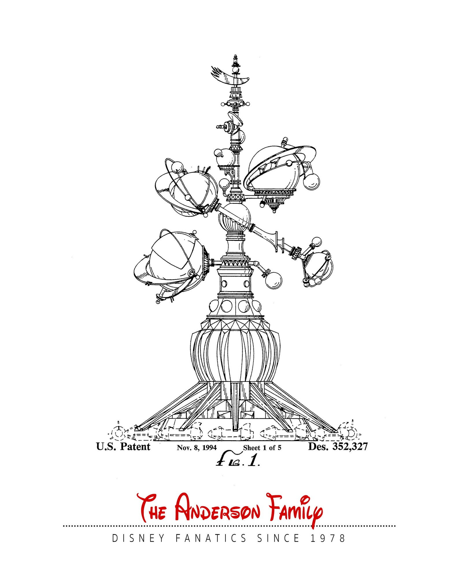 CUSTOM Disney Sign, Disney Astro Orbiter, Disney Patent Print, Disney ...