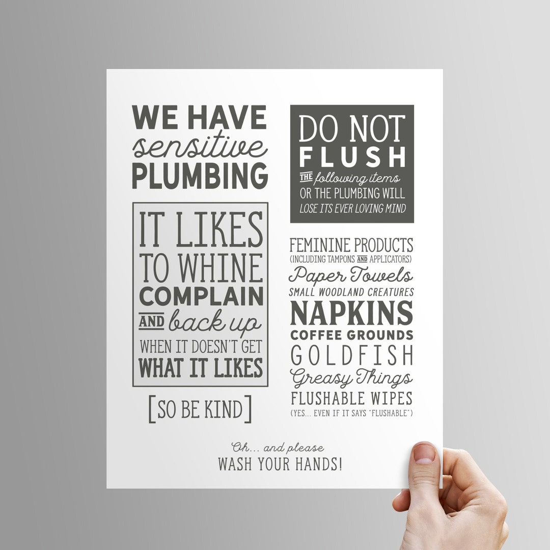 We Have Sensitive Plumbing Septic System Sign - Funny Restroom Sign ...