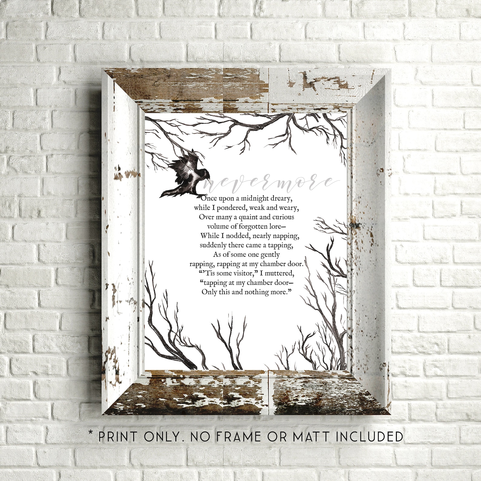 The Raven - Nevermore - Edgar Allan Poe Poem - Unframed 11x14 Art Print ...