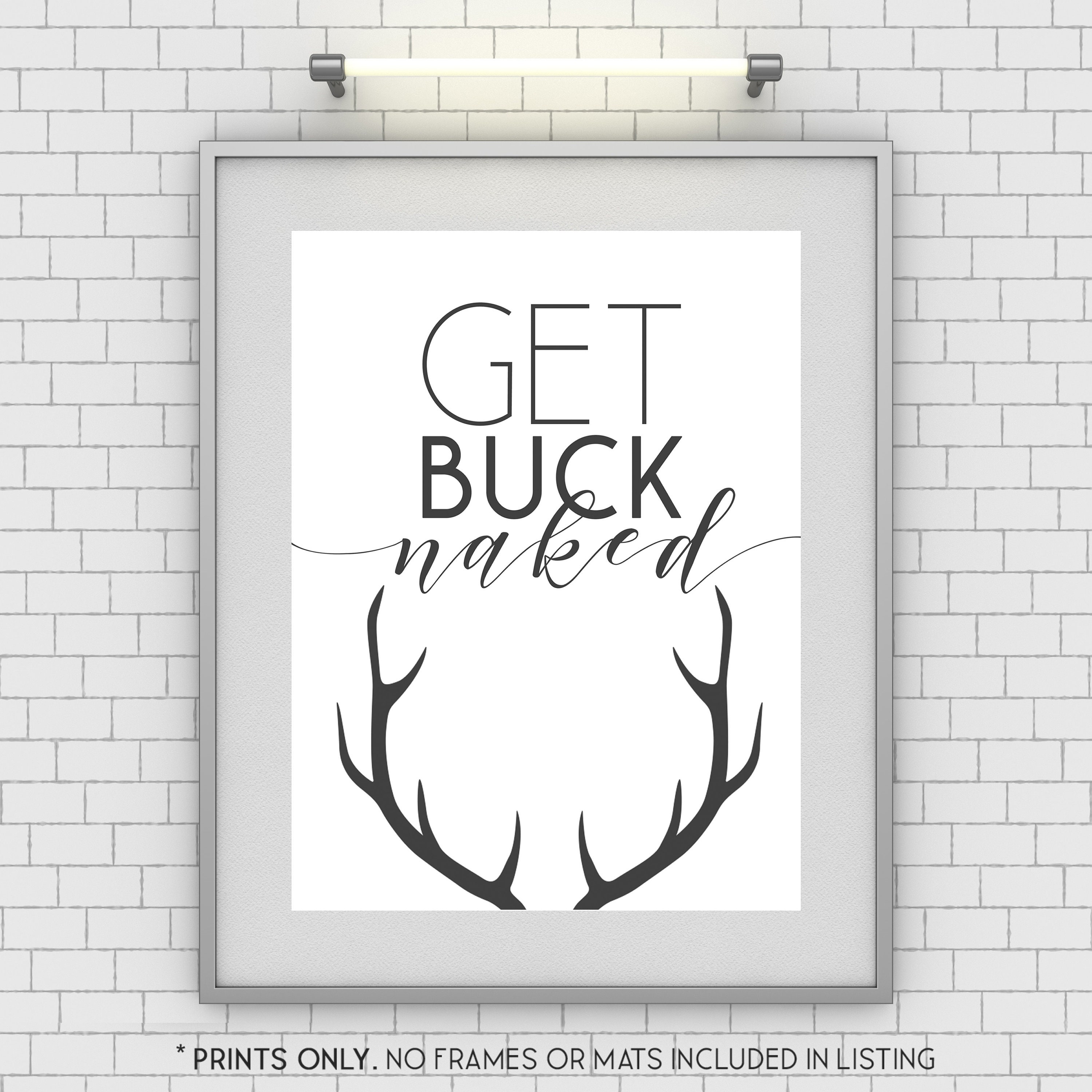 Get Buck Naked Funny Bathroom Restroom Sign Unframed 11x14 - Etsy