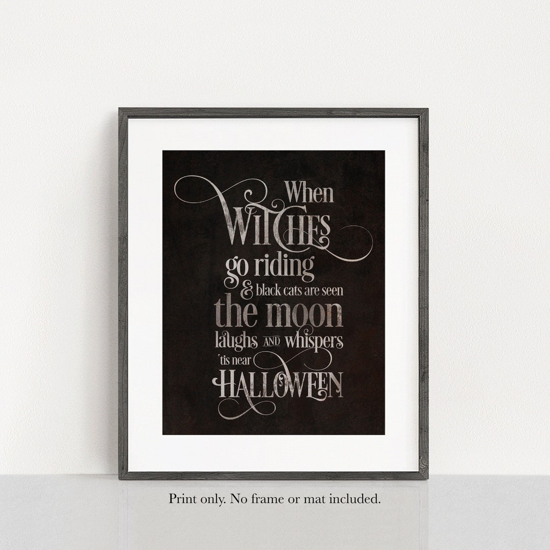 When Witches Go Riding and Black Cats Are Seen - Halloween Witch Poem ...