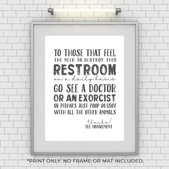 Office Bathroom Signs Bathroom Humor Sign, Restroom Decor, Office