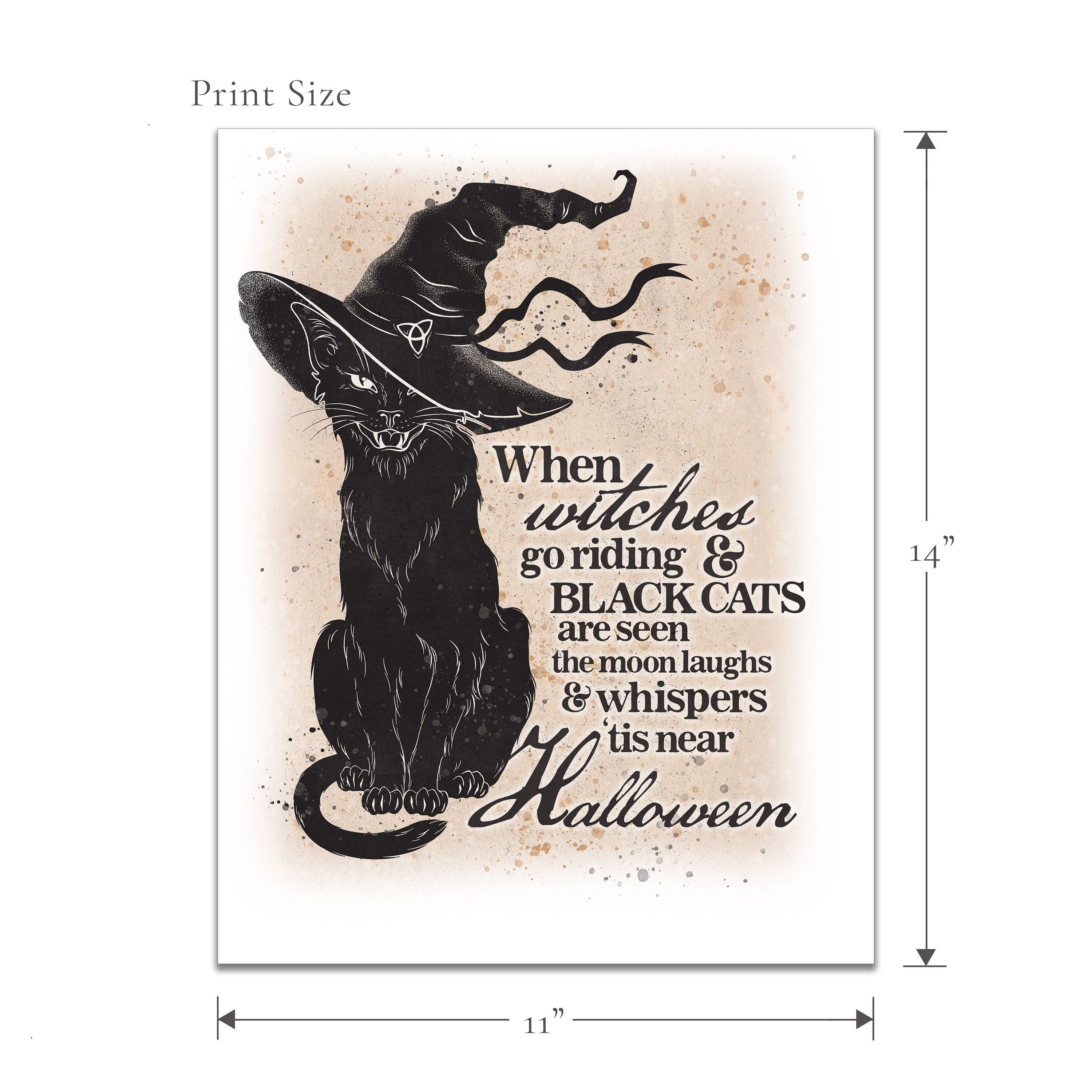 When Witches Go Riding and Black Cats Are Seen - Halloween Art Prints ...