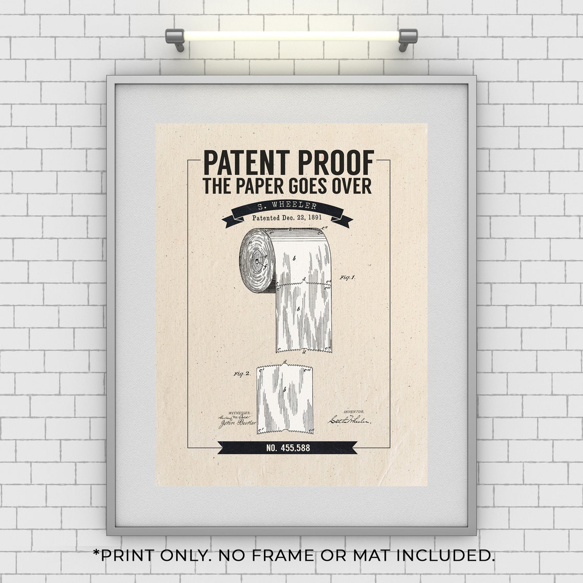 Toilet Paper Patent Proof, the Paper Goes Over - Funny Bathroom Sign ...