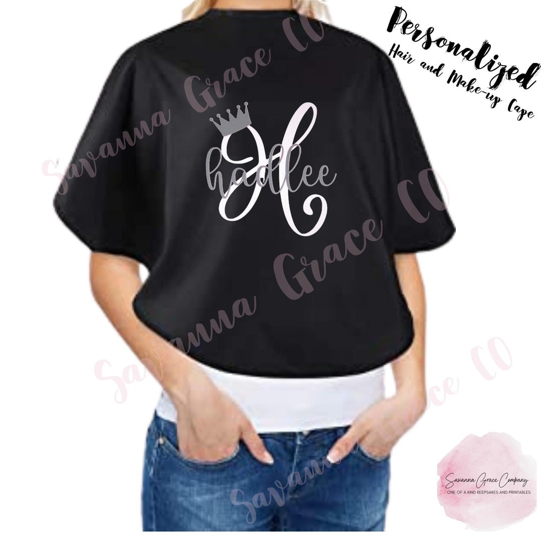 Personalized Black Hair and Makeup Cape - Etsy