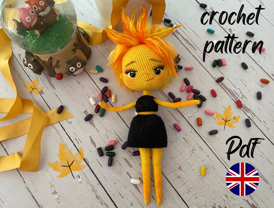 Ember Lumen Fire From Elemental Movie, English Crochet Pattern ...