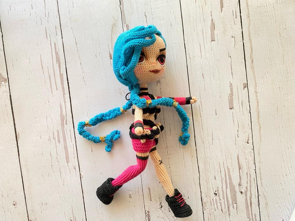 Jinx Crochet Amigurumi Doll, League of Legends, Riot Games, Handmade ...