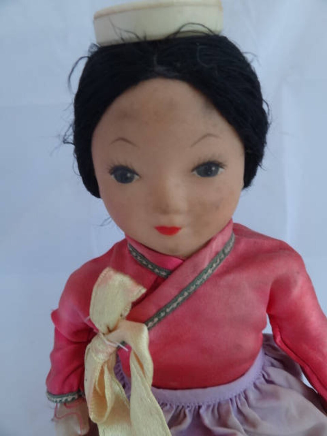 Vtg Red China LADY CARRYING JAG Toy, Chinese Toys 1960's, China Tin ...