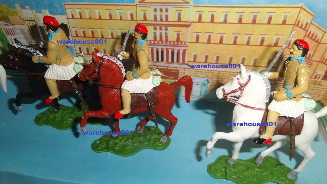 GREECE 4 ATHENA AOHNA Horseback Riders Greek Cavalry Eyzonas Figures in ...