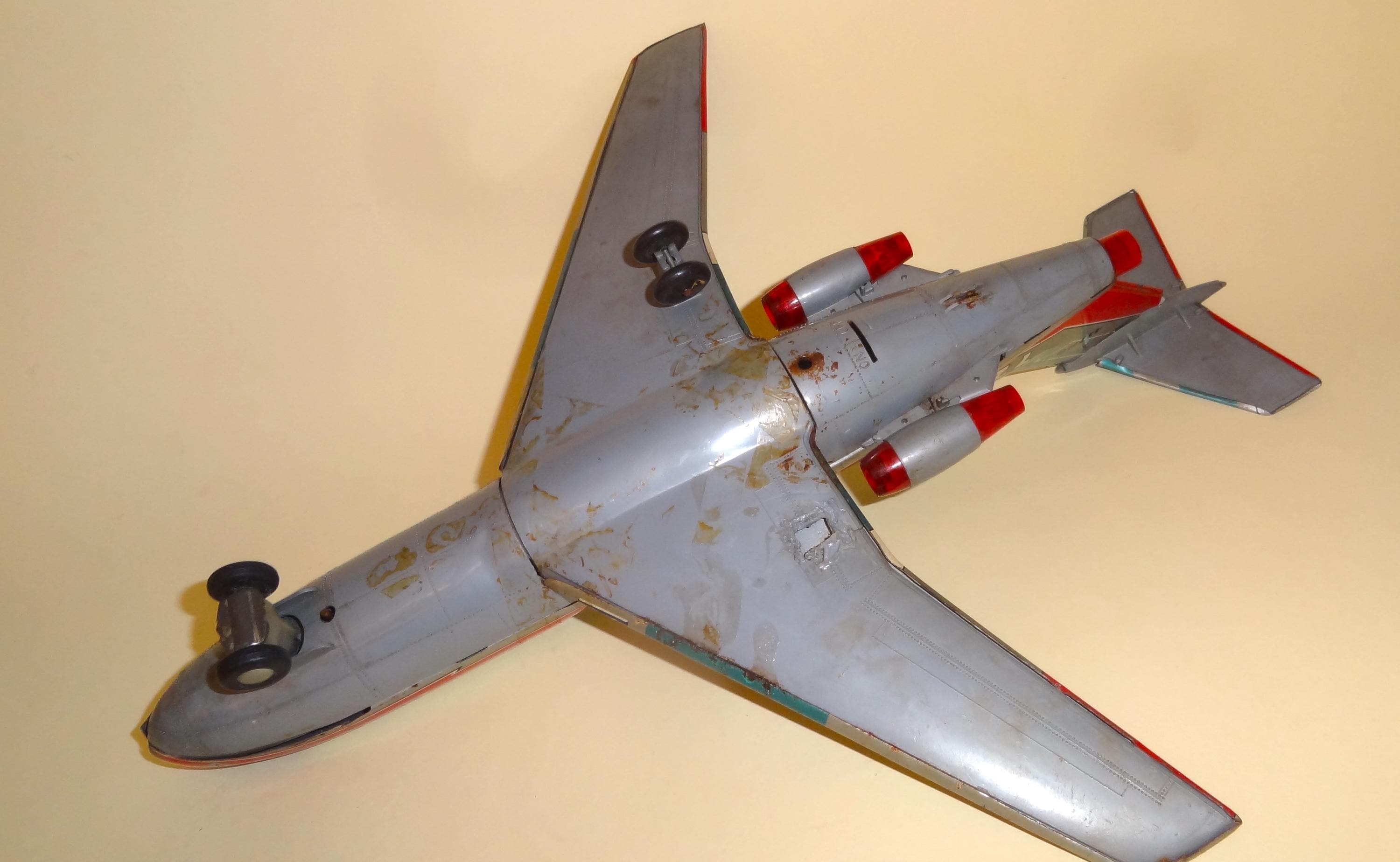 Vtg JET of THE SOARING 1960's Tin Litho Airplane Boxed by Marx Toys ...