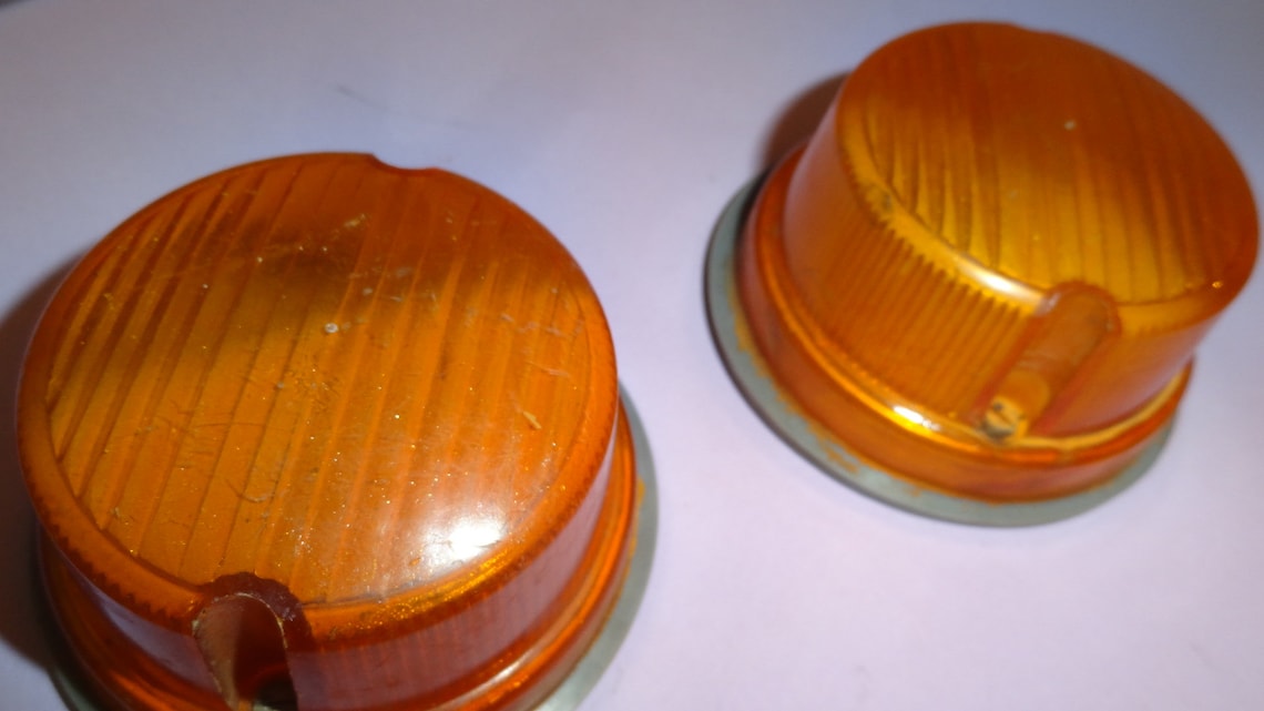 Vtg CAR LIGHTS 1970's 2 Old Stock Orange Indicator Car | Etsy