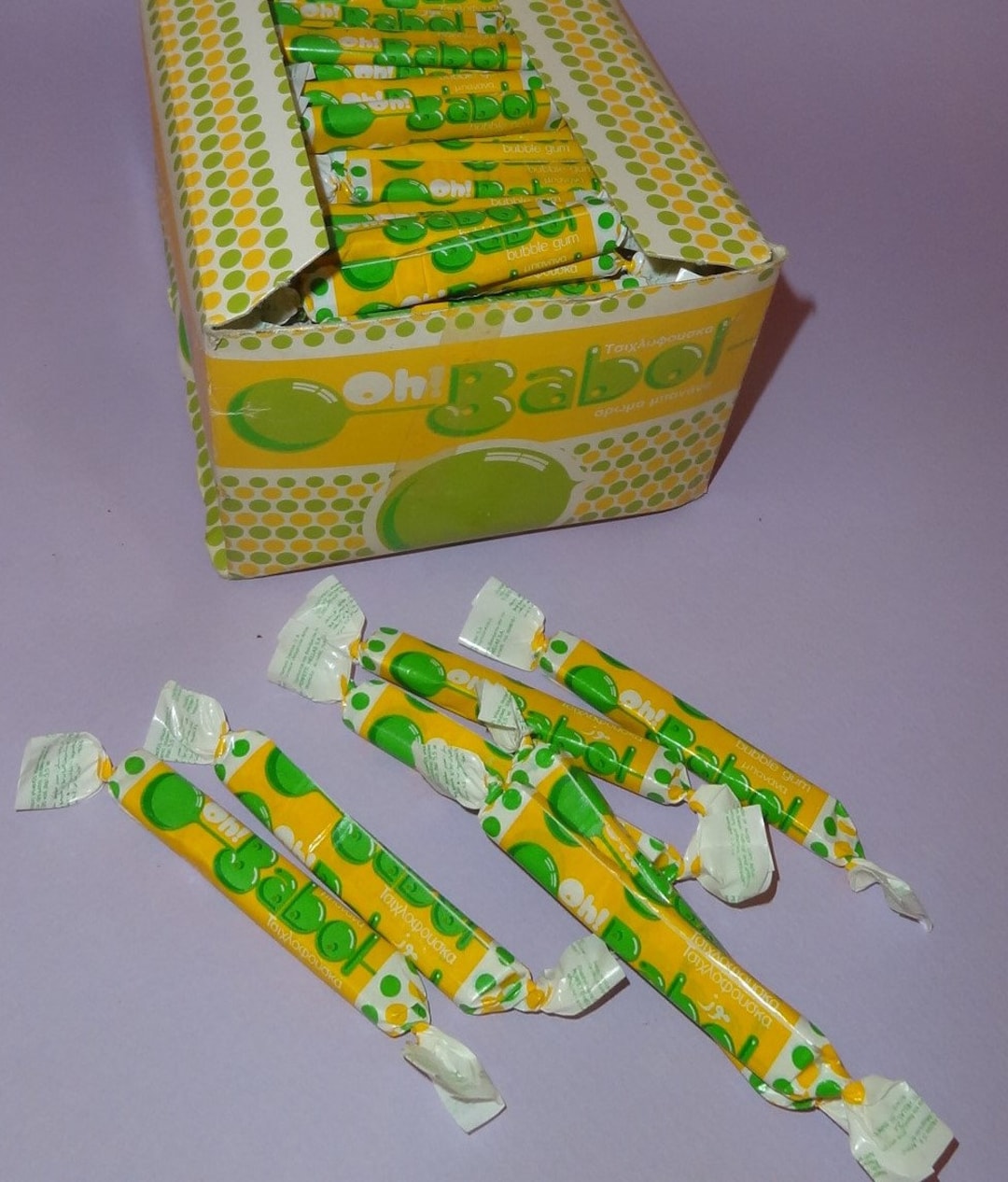 GREECE CHEWING GUMS Oh! Babol Banana Flavor Pack W/ 100 Pieces 1980's ...