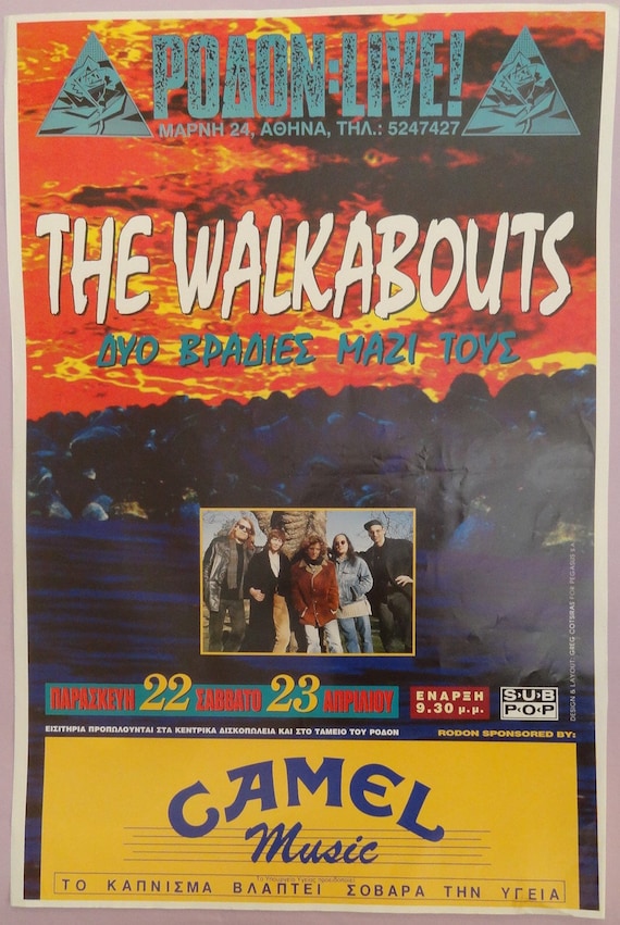 Vtg THE WALKABOUTS Original Poster American Rock Band Live - Etsy