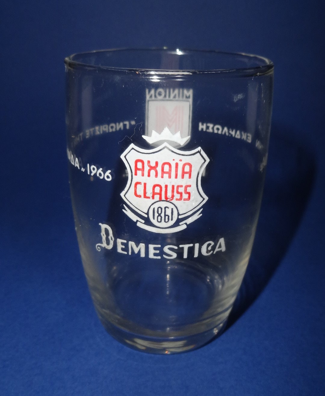 Vtg MINION & AHAIA CLAUSS 2 Glasses Greece 1960's, 2 Old Collectible ...