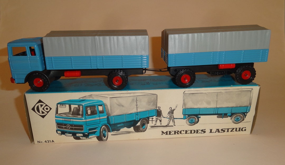 Vtg MERCEDES Cko KELLERMANN LASTZUG N.431A Truck W/ Trailer Toy Car ...