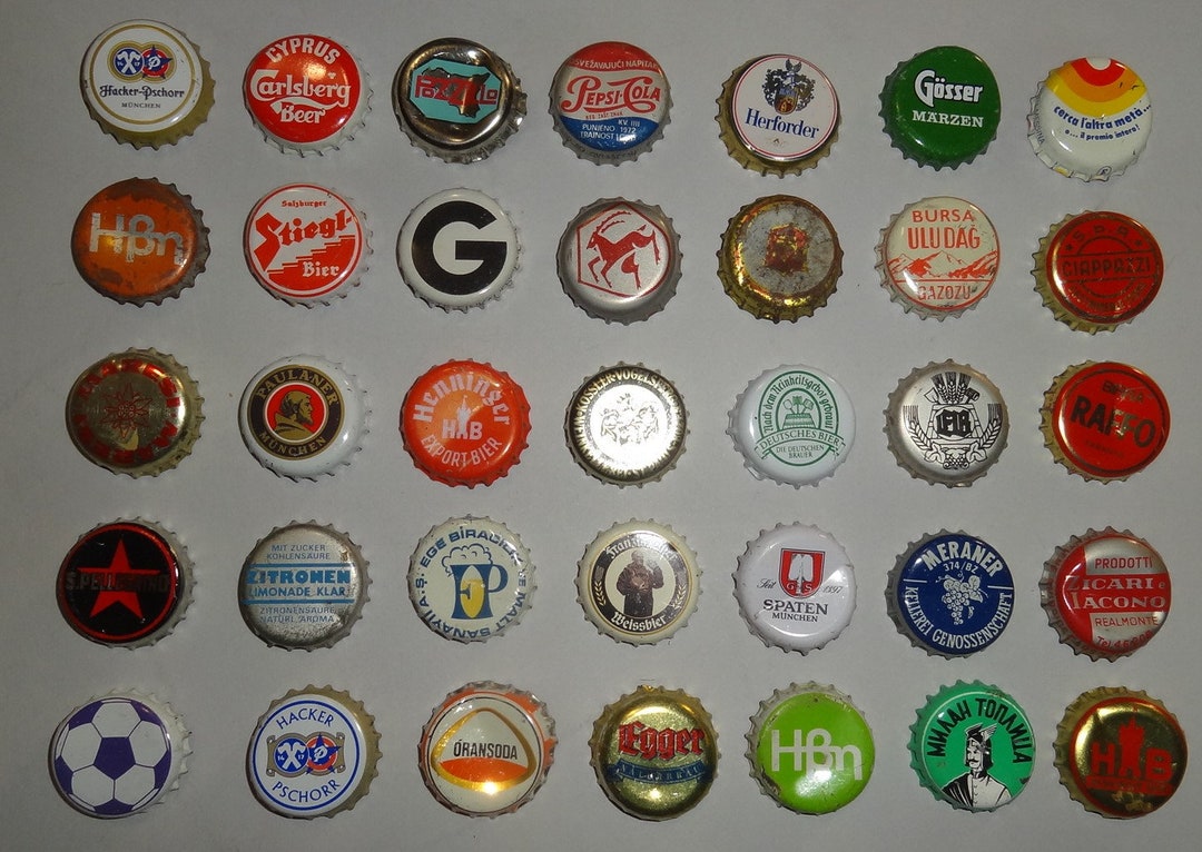 Vtg Lotx35 PEPSI & Other Bottle Caps Lids, 35 Old Collectible Soft Drink Bottle Caps Kronkorken ...