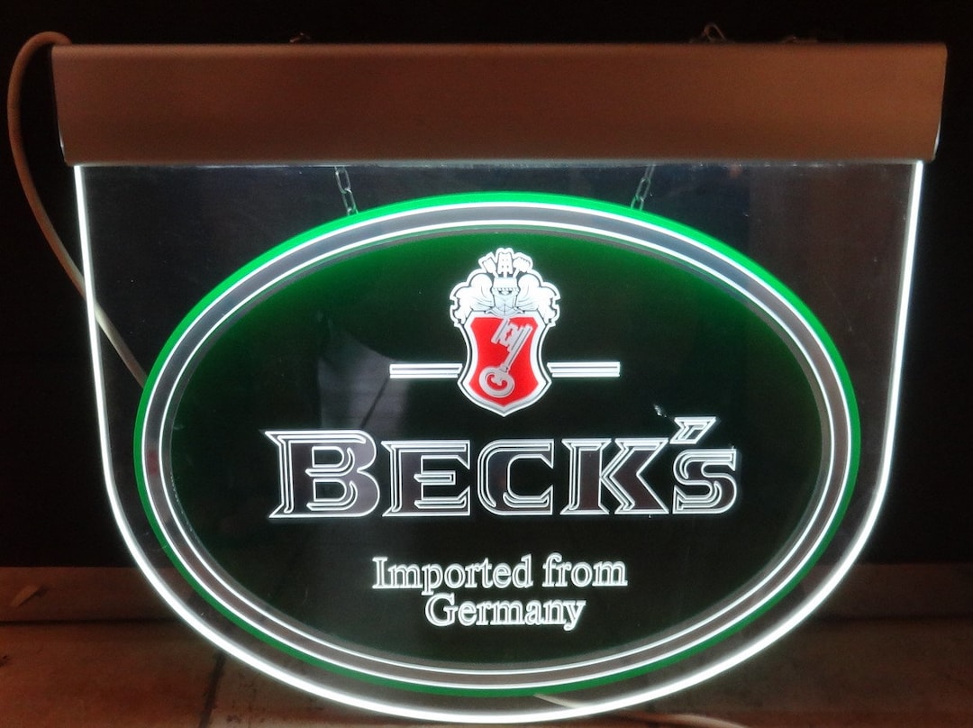 BECK'S BEER Metal Plexiglass Illuminated Advertising Wall Sign, Beck's ...