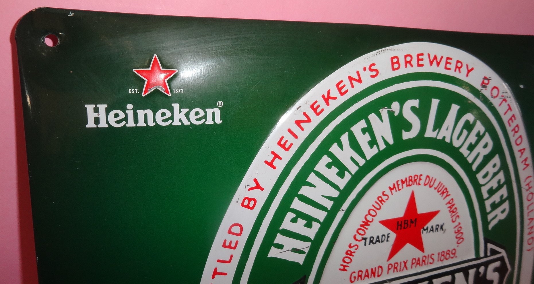 HEINEKEN'S LAGER BEER Tin Metal Advertising Sign - Etsy