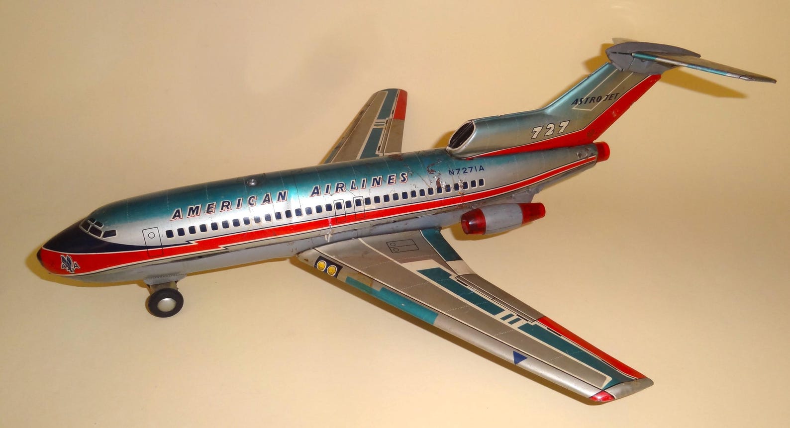 Vtg JET of THE SOARING 1960's Tin Litho Airplane Boxed by Marx Toys ...