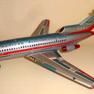 Vtg JET of THE SOARING 1960's Tin Litho Airplane Boxed by Marx Toys ...